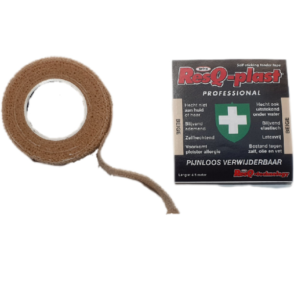 Bestel:Beige ResQ-plast 25mm Zelfhechtende pleisters water en vet resistent | 2 jaar garantie ...
